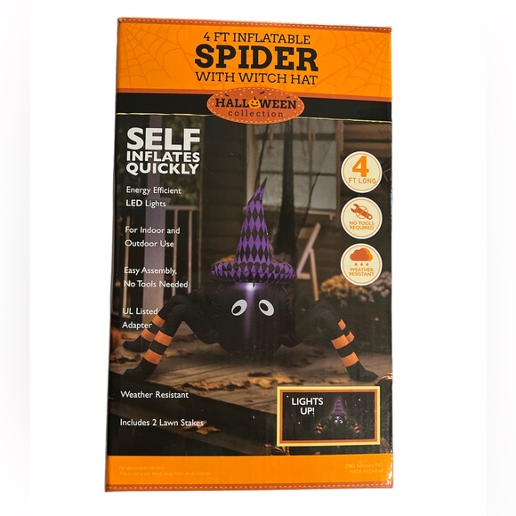 halloween collection | Holiday | New 4 Ft Inflatable Spider With Witch ...